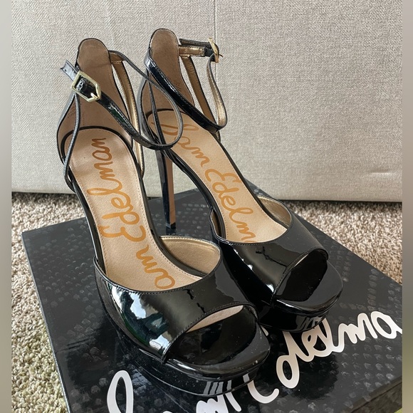 Sam Edelman | Shoes | Sam Edelman Black Patten Leather Platform Heels ...